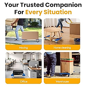 HaulPro Heavy Duty Furniture Dolly Fully Assembled with Four Wheels- 30" x 18"- 900 pound Capacity for Easy Moving and Transport