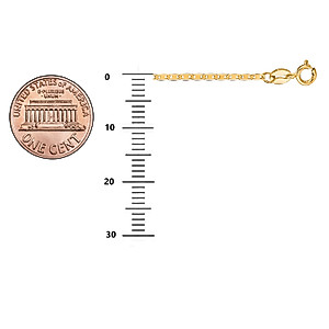 Ritastephens 10K Yellow Gold Mariner Link Dainty Anklet 10 Inches