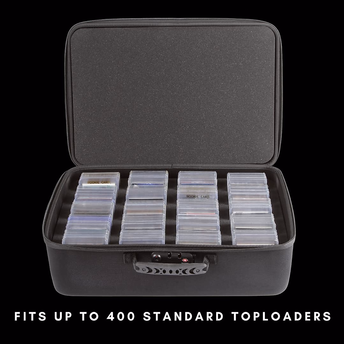 Card Titan Pro Toploader and One Touch Card Trading Card Storage Box with Zipper Lock - Sports Card Deck Box Fits Up to 400 Sleeved Pokemon Baseball Football Playing Cards or up to 80 Magnetic Cases