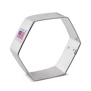 Hexagon Cookie Cutter, 3" Made in USA by Ann Clark
