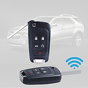 Keyless Entry Remote Flip Replacement Uncut Trunk Car Key Fob fits 2010-2016 Chevy Camaro Cruze Equinox Malibu,12-2017 Sonic,14-2017 Impala ,for Buick Regal Lacrosse Verano (OHT01060512) 1 Pack