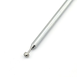 E-outstanding 1 Pair AM FM Radio Universal Antenna, 77cm 30" Length 7 Section Telescopic Stainless Steel Replacement Antenna Aerial for Radio TV Electric Toys