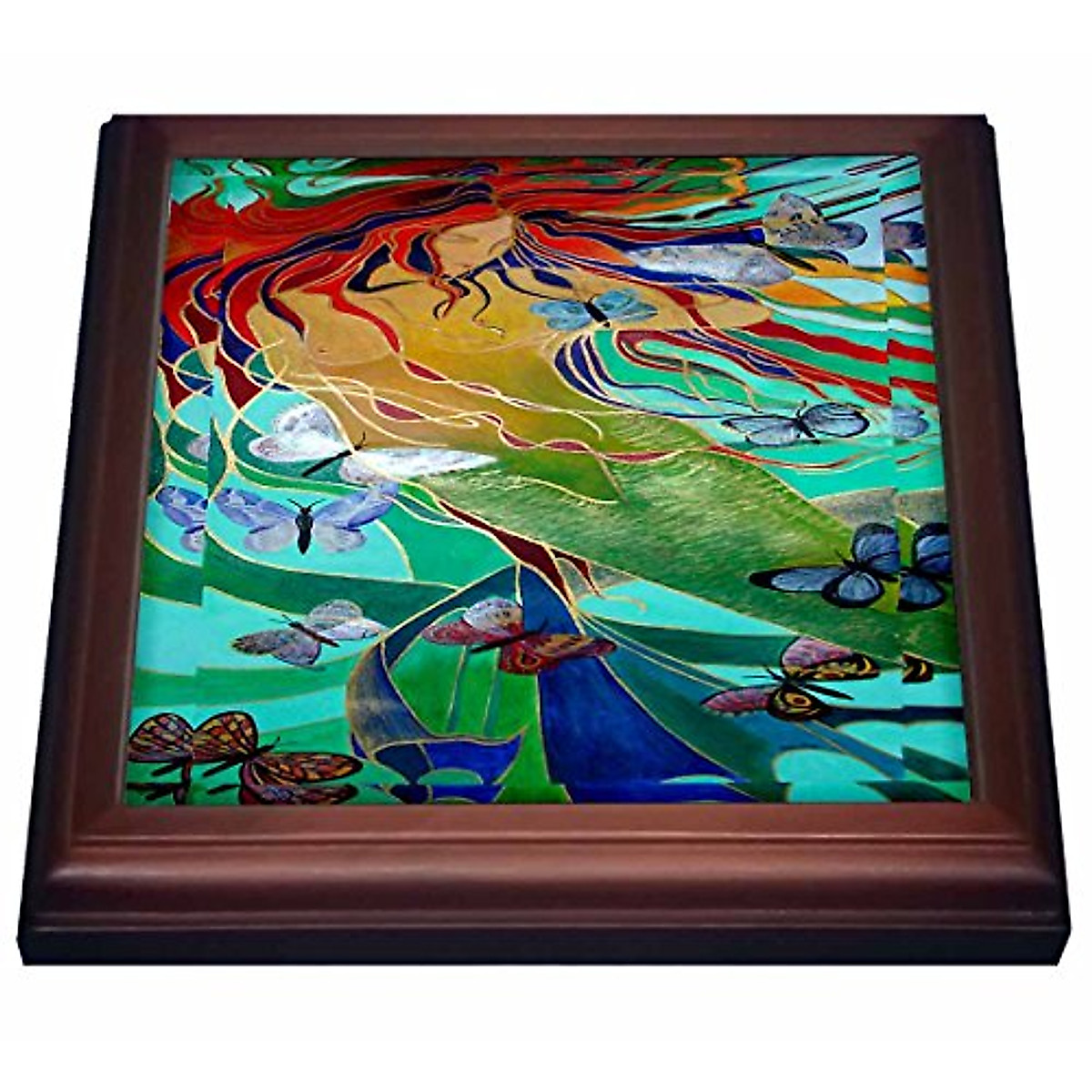 3dRose Mythology Mermaid Trivet with Ceramic Tile, 8 by 8", Brown