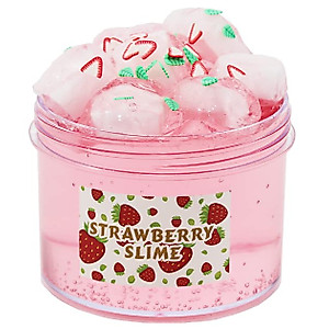 Newest Strawberry Crunchy Slime,Pink Slime Kit with Glimmer for Girls,Birthday Gifts School Party Favors Toy for Girls and Boys.