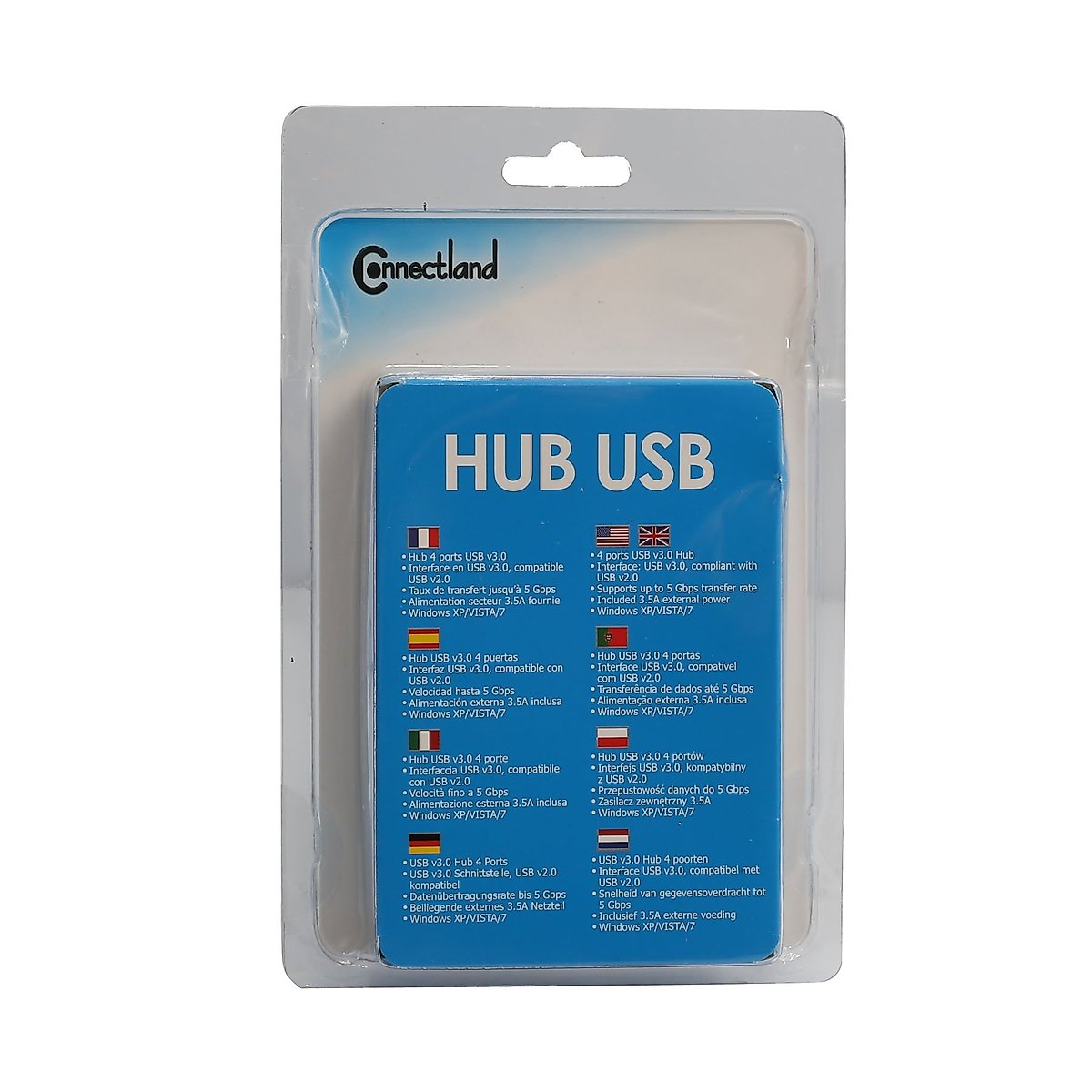 Syba USB 3.0 4 Port Pocket Size Hub with Power Adapter, Black Color (CL-HUB20126)