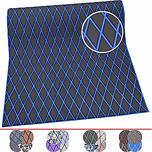 KT GuoMei 94.5"× 37.8" EVA Foam Boat Decking Sheet Faux Teak Decking Self-Adhesive Marine Yacht RV Swimming Pool Boat Flooring Motorboat Non-Skid (Dark Gray and Blue Stripes)