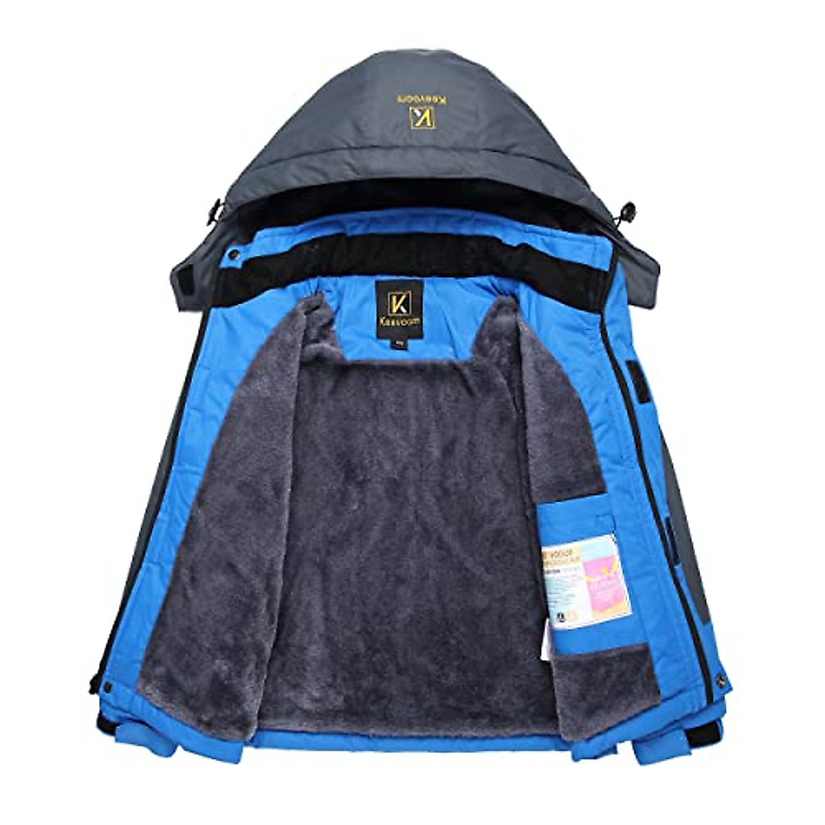 Keevoom Winter Coat for Boys 10-12,Children's Fleece Lined Warm Outdoor Ski Jacket Waterproof Windproof Raincoat Hooded