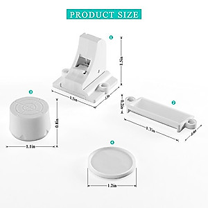 Child Safety Magnetic Cabinet Locks - vmaisi 4 Pack Adhesive Baby Proofing Cabinets & Drawers Latches
