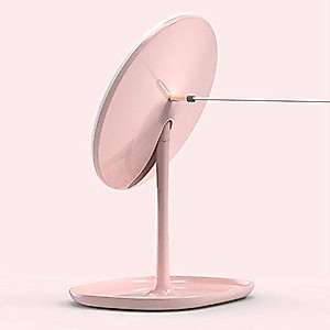 KXA Foldable Makeup Mirror, Vanity Mirror Dimmable LED Lights with Wide-Angle Touch Screen and Countertop Adjustable 90-170 Degree Bracket