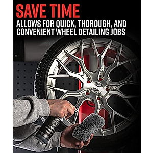 Adam's Rolling Wheel Detailing Stand - Wheel & Tire Car Detailing Roller for Wheel Cleaning, Ceramic Coating, Applying Tire Shine & Car Wheel Wash | Garage Accessory for Detailers