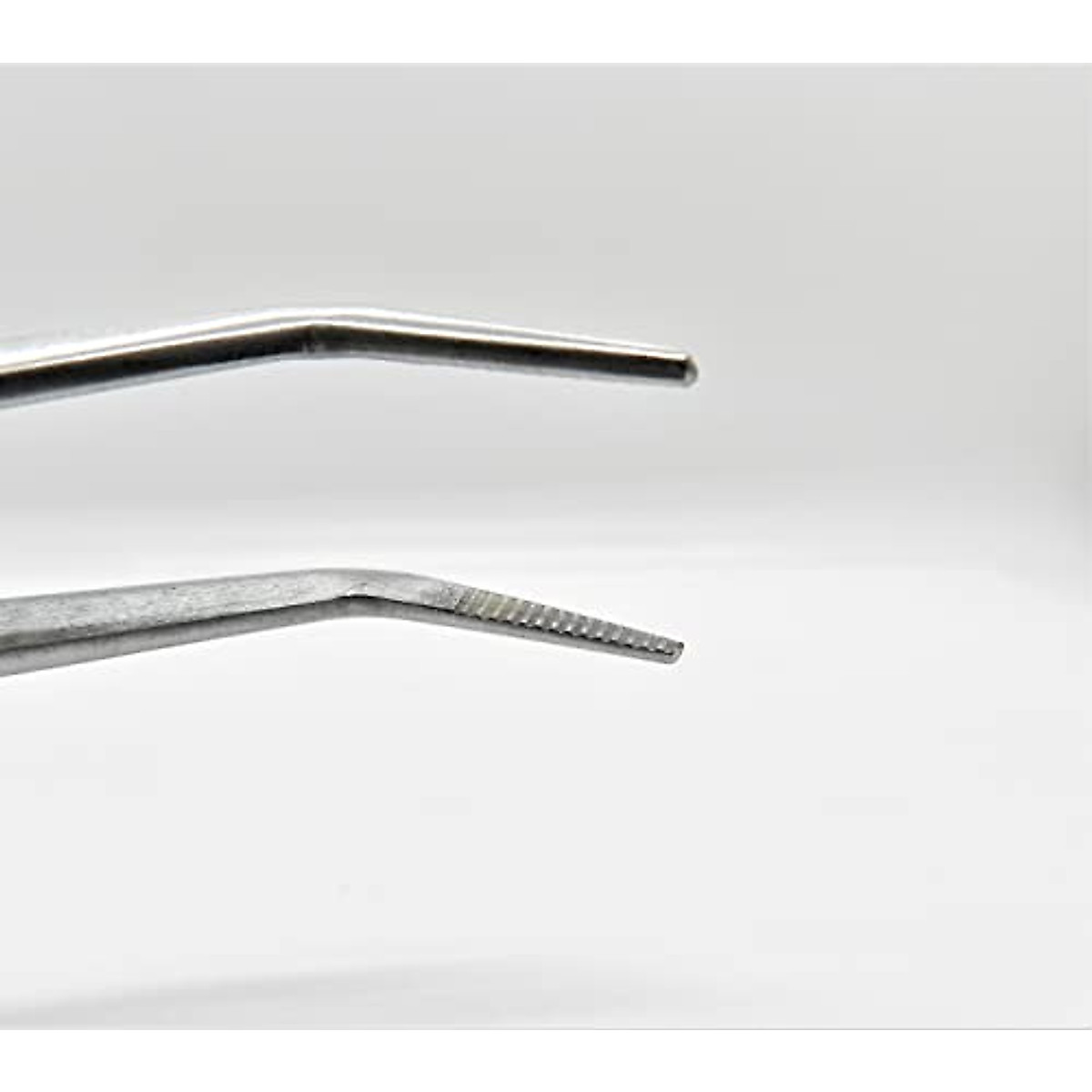 Cross Lock Tweezer Set Of 2 Bent & Straight Self Closing Holding Tweezers S.S.