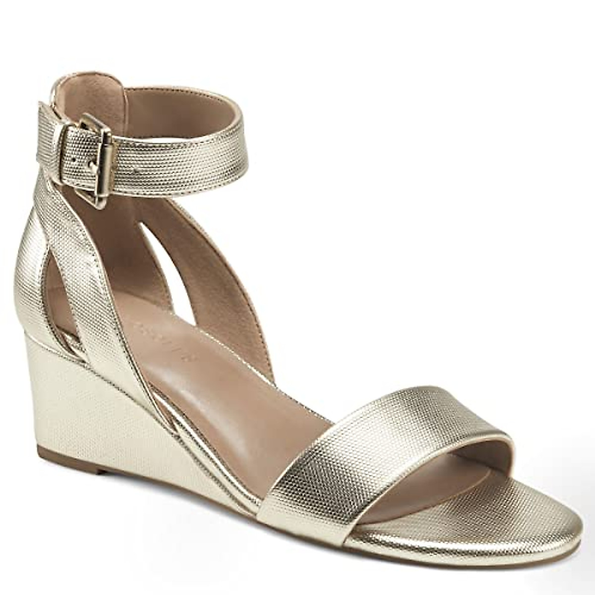 Aerosoles Women's Wedge Sandal, Gold Metallic