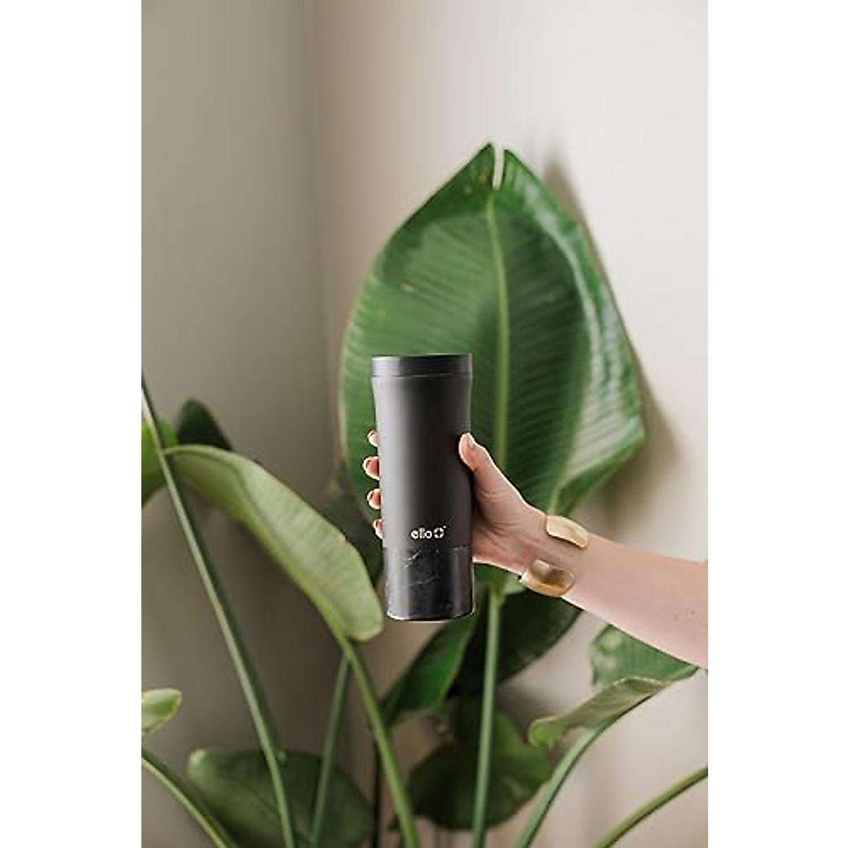 Ello Miri 16oz Vacuum Insulated Stainless Steel Travel Mug, Leak-Proof Slider Lid, Keeps Hot for 5 Hours, Perfect for Coffee or Tea, BPA-Free, Fits Most Cupholders, Holiday Gift, Black