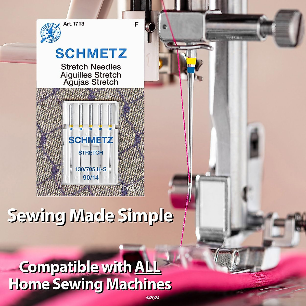 Stretch Machine Needles-Size 14/90 5/Pkg