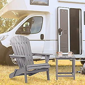 Mederra Outdoor Indoor Adirondack Side Table, Cedar Wood Patio End Table, Rectangular Coffee Table for Garden, Lawn, Pool, Porch, Backyard