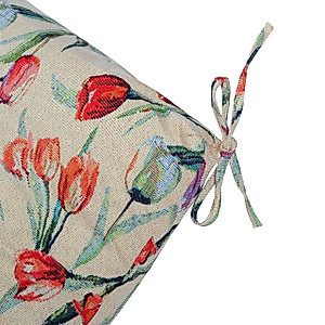 Makimoo Set of 2 Outdoor Dining Chair Cushions, Patio Seating Cushions, 38x18x4.5 inch, for Garden Patio Furniture (Tulip)