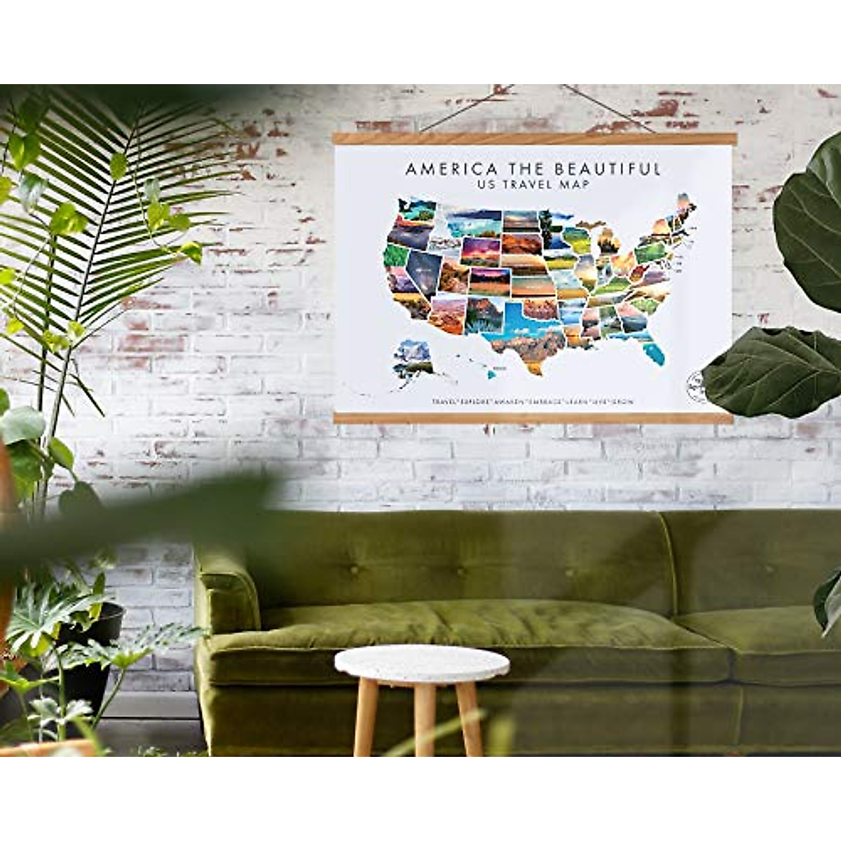 America The Beautiful USA Scratch Off Map + Magnetic Frame Kit- Interactive Travel Scratch Off Poster Reveals Beautiful Nature Photography - Beautiful Travel Map is a Great Gift for Travelers