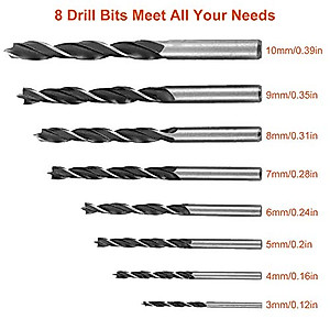 3/8 inch Hand Drill Manual Hand Crank Drill with 8Pcs Drill Bit Set, Safe Double Pinions DesignHand Drill for Wood Plastic and Metal