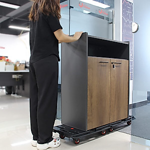 Uholan Set of Two Dolly Hand Truck Folding Cart with Wheels Easy Storage 360° Swivel Wheels Pulling Goods Mute Portable Load Bearing 660lb