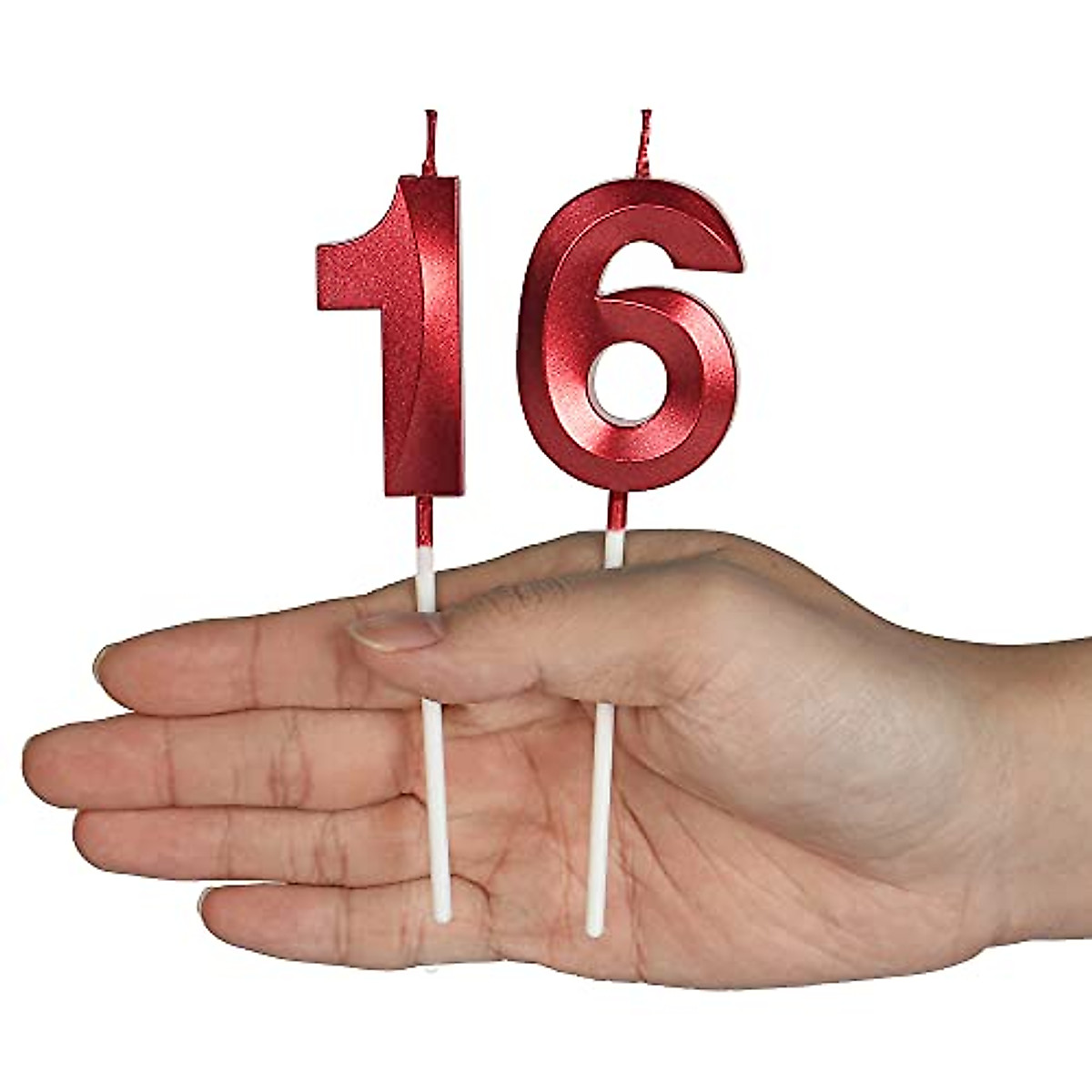 Red 18th & 81st Birthday Candles for Cakes, Number 18 81 Glitter Candle Cake Topper for Party Anniversary Wedding Celebration Decoration