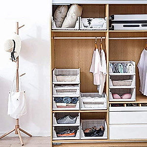 Homde 3 Pack Closet Organizer Stackable + 2 Pack Storage Bins 57.8QT with Lids and Wheels