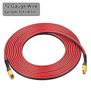 XT60 Extention Cable for Solar Panel RV Automotive RC Battery and Portable Power Station Solar Generator 12AWG 15Ft 4.5M