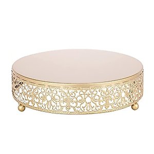 Denmer Cake Stand, Gold Metal Dessert Display, Small 8inch Treat Riser, Pedestal Champagne Round Cupcake Platter Tray for Afternoon Tea, Party, Wedding