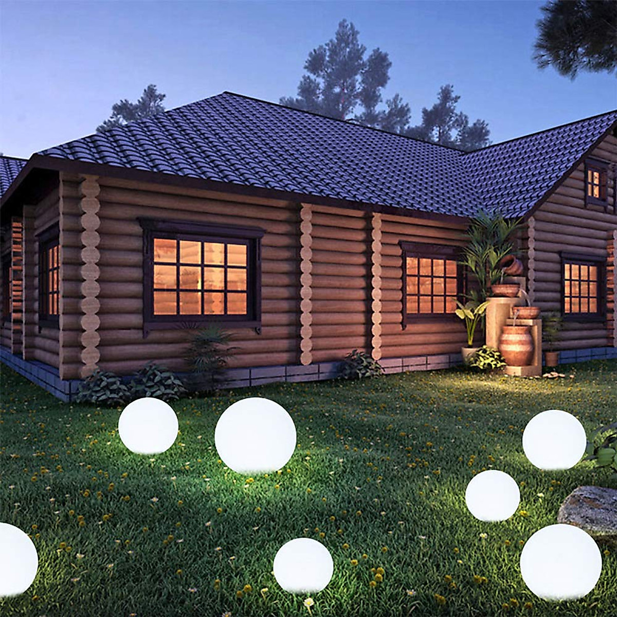 Modern Home Deluxe LED Glowing Sphere w/Infrared Remote Control - Direct Wired 12"
