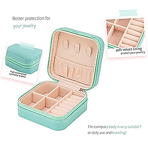 KElofoN Travel jewelry Organizer Travel jewelry case Travel Jewelry box Small Jewelry Organizer Box for Girls Women（blue）
