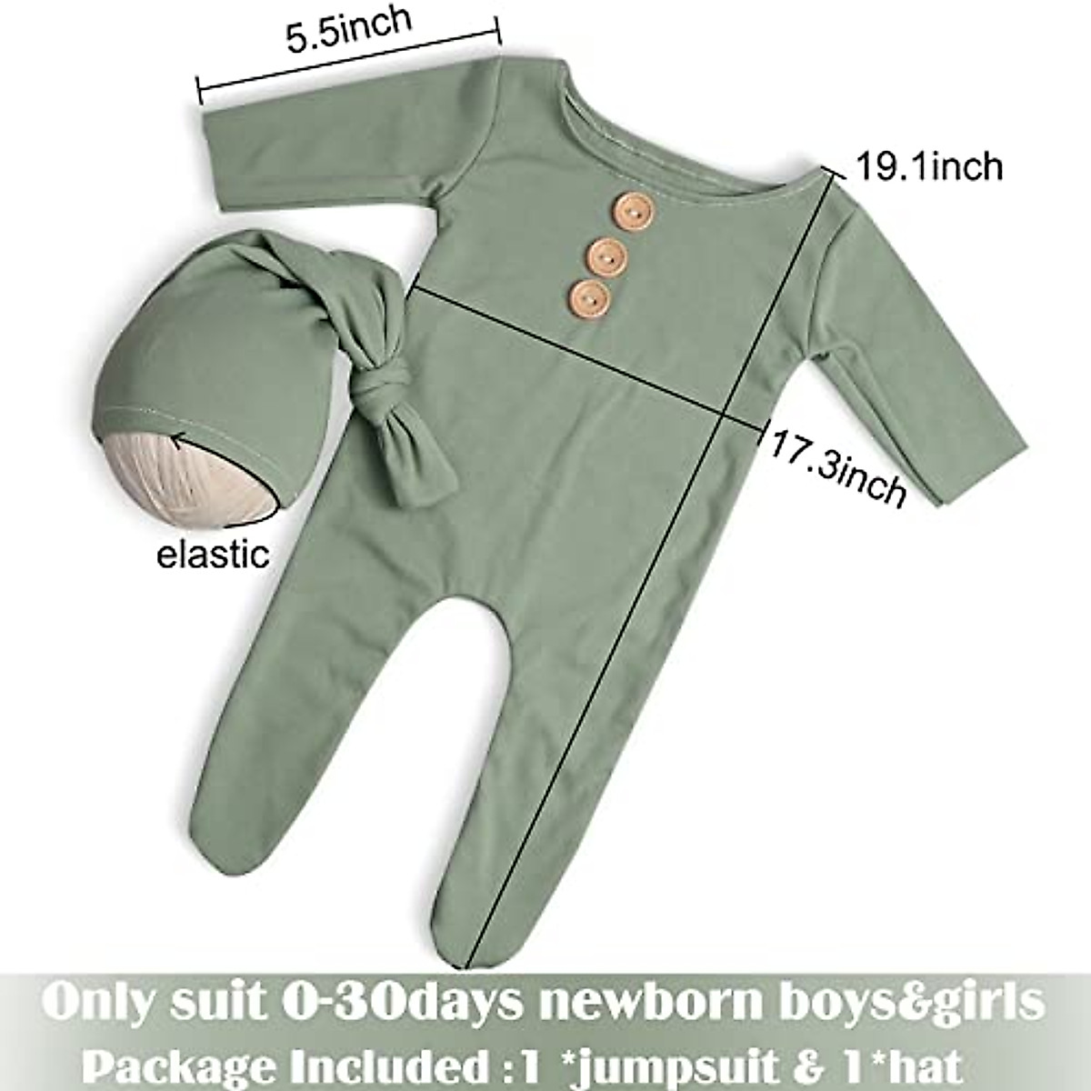Newborn Photography Props Elf Costume Baby jumpsuit With Hats for Baby Boys Girls Photoshoot Outfits