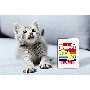FLYAB Best Cat Dad Ever Fathers Day Card from Cat 4"x6" Funny Cat Dad Fathers Day for Cat Dad Fathers Day Card for Dad from Daughter Son Birthday Greeting Card with Envelope for Husband from Wife