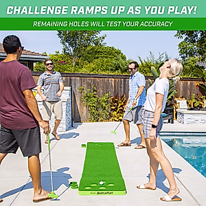 GoSports BattlePutt Golf Putting Game, 2-on-2 Pong Style Play with 11 ft Putting Green, 2 Putters and 2 Golf Balls