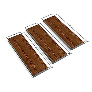 Mark One Home Goods 3 Tier Wood Shelves with Black Pipe Brackets (Dark Walnut, 3 Tier)