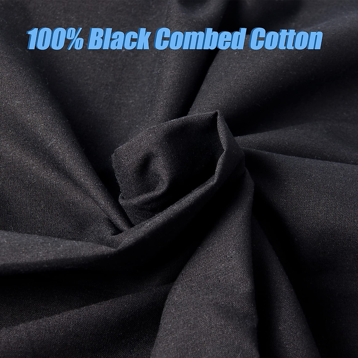 5 Yard Black Cotton Fabric,Natural Cotton Poplin Fabric by The Yard,Black Fabric,59 Inches Wide 100% Cotton Fabric,Soft Embroidery Muslin Quilting Fabric Material for Sewing Material Apparel Cloth