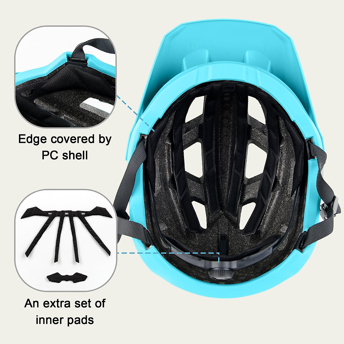 OUWOR Road & Mountain Bike MTB Helmet for Adult Men Women Youth, with Removable Visor and Adjustable Dial (Camouflage Green)