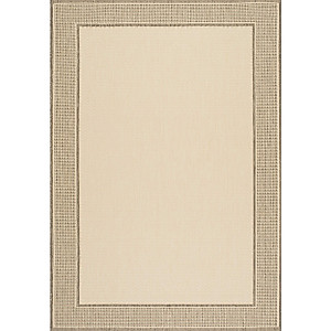 nuLOOM Gris Bordered 3x5 Indoor/Outdoor Accent Rug for Living Room Patio Deck Front Porch Entryway Kitchen, Beige/Tans