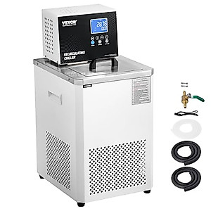 VEVOR Laboratory Chiller Circulator, -20℃ ~100℃ Circulator Pump Chiller, 6L Chiller Lab Low Temperature Cooling Liquid, LCD Display, 304 Stainless Steel Water Bath Recirculating Water Cooling