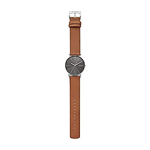 Skagen Men's Signatur Three-Hand Brown Leather Band Watch (Model: SKW6578)
