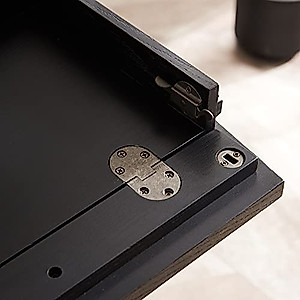 Leick Home 11400-GR Empiria Mixed Metal and Wood Computer Desk with Dropfront Keyboard, 1-drawer, Gray