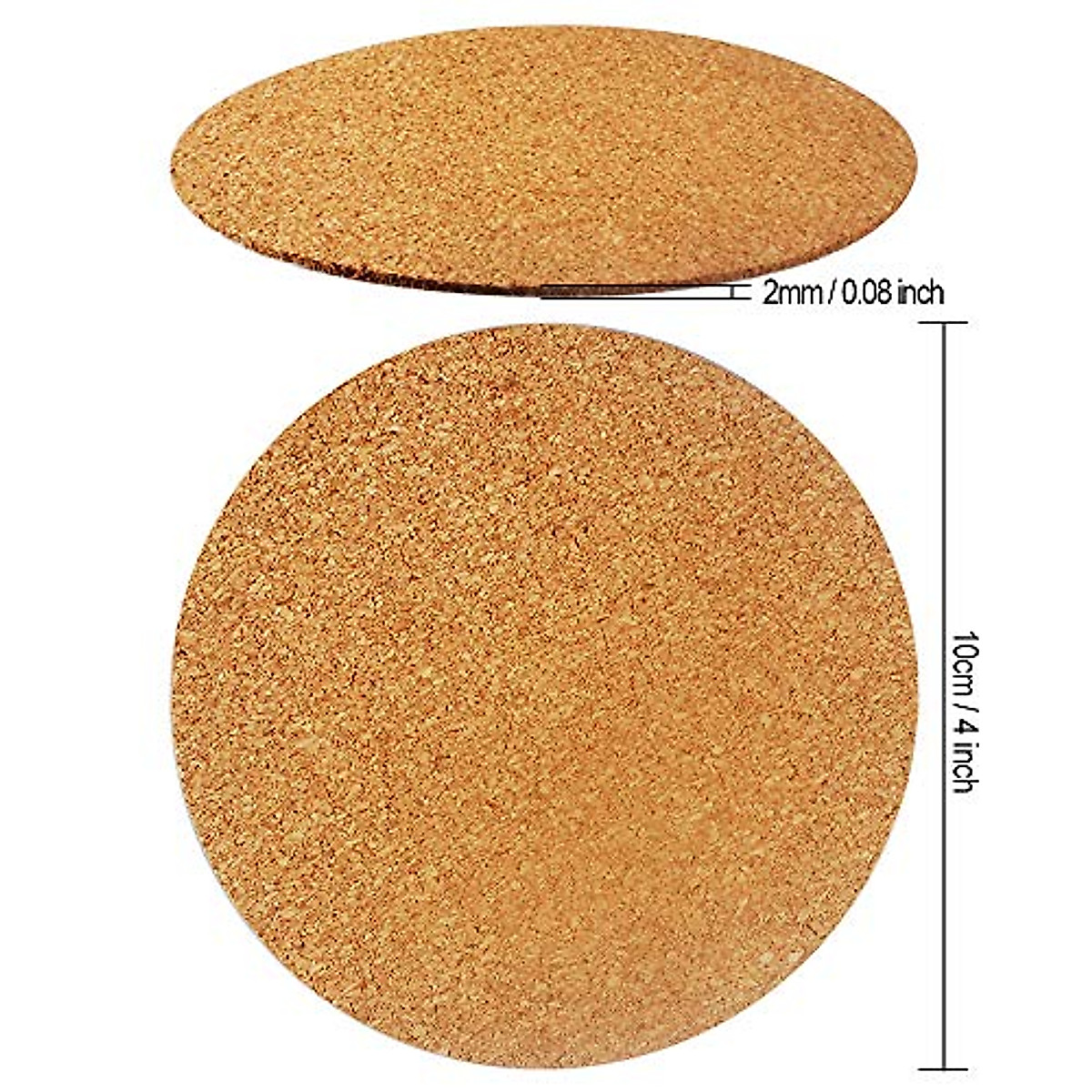 30 Pack Self-Adhesive Cork Round 4” Cork Tiles Cok Bcking Sheets Cork Coasters Round for DIY Crafts