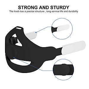 Eyglo Adjustable Head Strap for Oculus Quest 2 Elite Strap Replacement, Reduce Head Pressure and Enhanced Support, Comfortable Full Coverage(K6 Black)