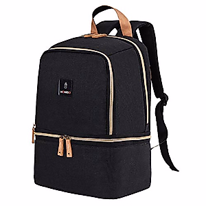 Breast Pump Bag Backpack - Cooler and Moistureproof Bag Double Layer for Mother Outdoor Working Backpack, Fit Most Size Breast Pump Large (Black)