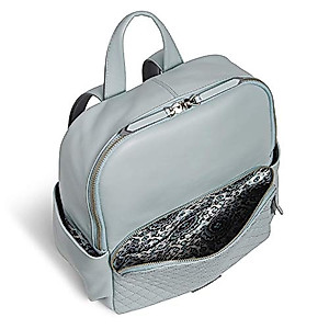 Vera Bradley Women's Leather Carryall Backpack, Dusty Blue, One Size