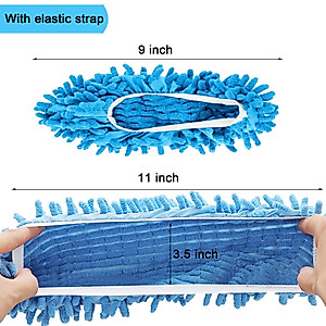 Mop Slippers Shoes Cover Dust Duster Washable Microfiber Mop Socks for Cleaning House Floor 6 Pairs(12 PCS)