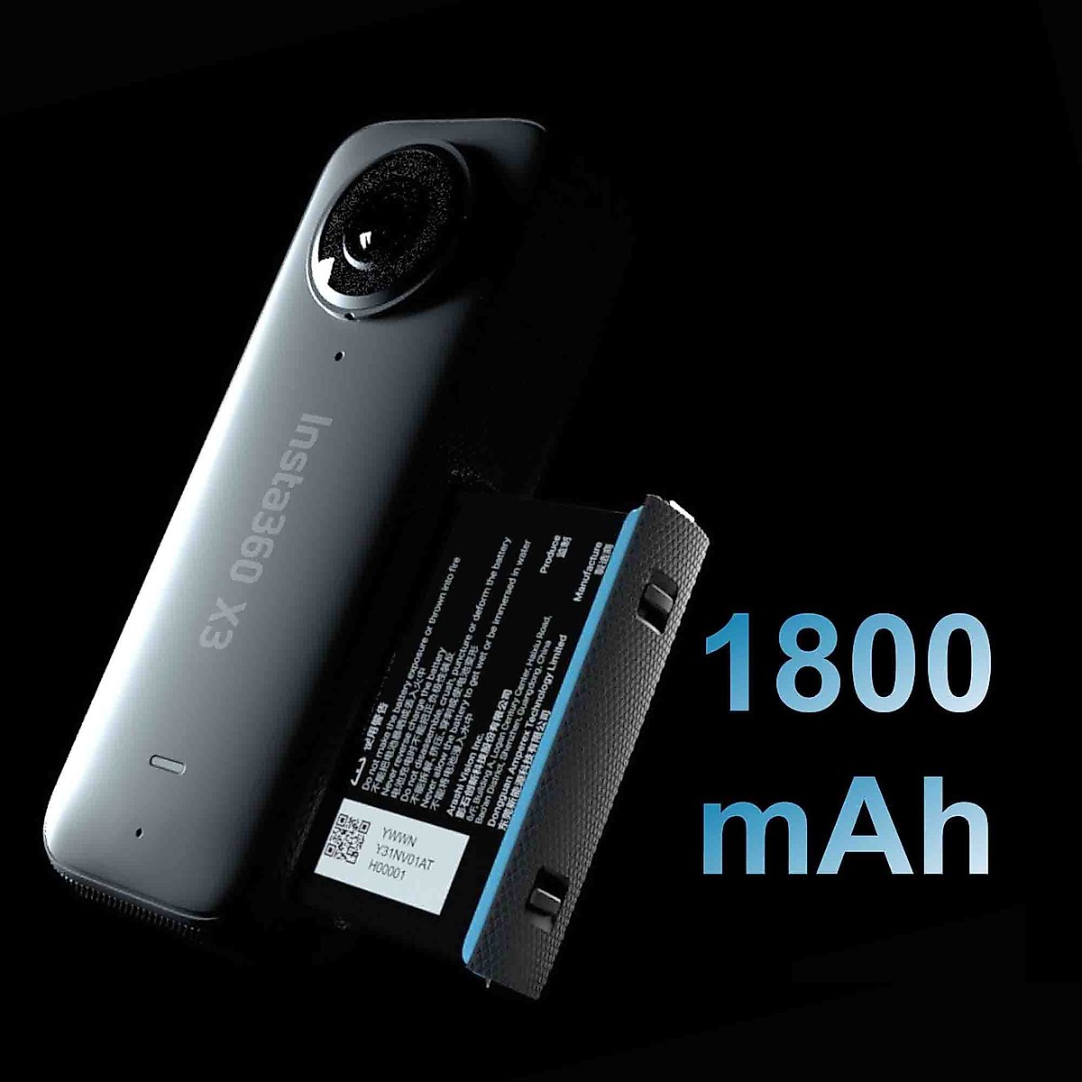 Insta360 X3 - Waterproof 360 Action Camera Bundle Includes Extra Battery, Charger, Invisible Selfie Stick, Lens Guard& 256GB Memory Card
