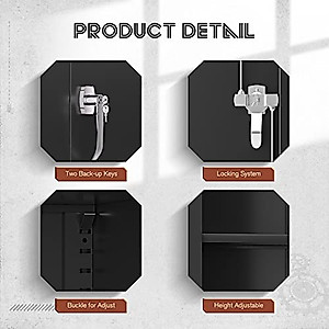 Atripark Metal Storage Cabinet with Lock, Lockable Garage Tool Doors and Shelves, Tall Steel for Garage, Heavy-Duty Black File Home Office, Gym, School 72*36*18 INCH