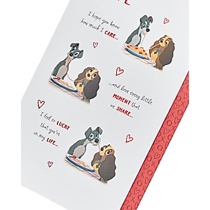UK Greetings Wife Birthday Card - Cute Disney Birthday Card for Her - Lady and The Tramp Birthday Card for Wife,Beige,24.9 x 15.9 x 0.7 cm; 30 Grams
