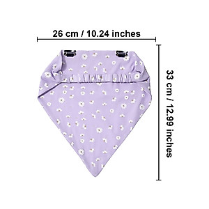 AWAYTR Elastic Hair Scarf Headband - 3 PCS Print Floral Hair Scarves with Hair Clips Kerchief Head Bandanas for Women (White/Beige/Purple)