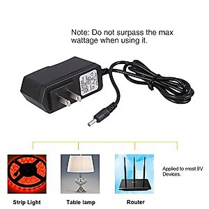 ZJchao 9V 1A Power Adapter for Arduino (2-Flat-Pin Plug / 100CM Cable)