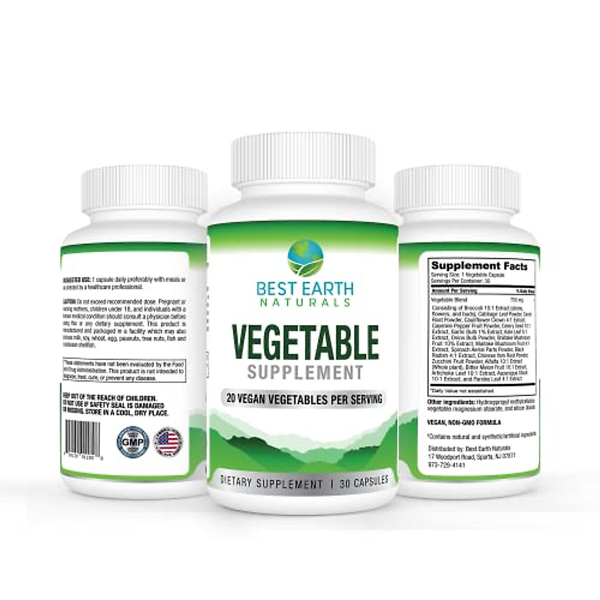 Best Earth Naturals Vegetable Supplement - 20 Vegan Vegetables Per Serving with Whole Food Superfoods, Vitamins & Minerals - 30 Day Supply